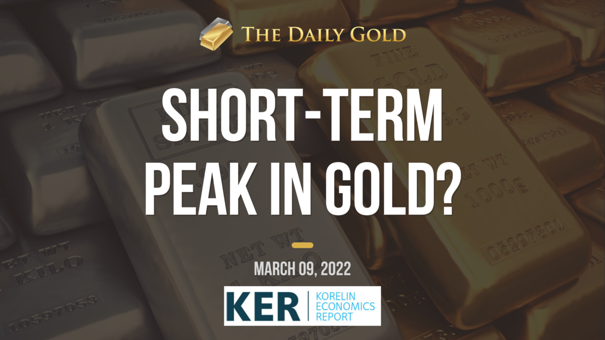 Interview: Short-term Peak in Gold? – The Daily Gold